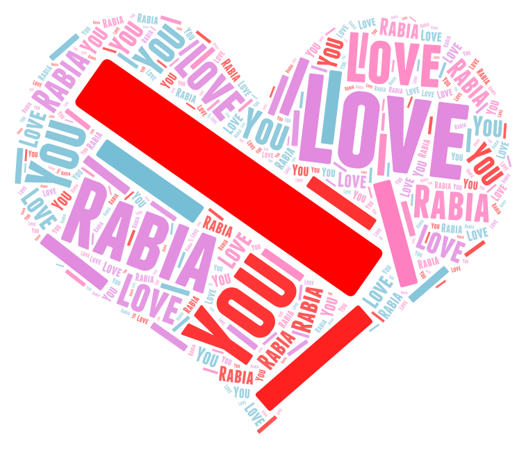 I LOVE YOU RABIA – WordArt.com