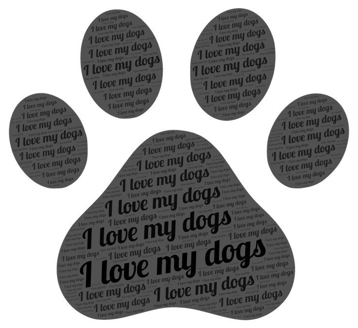 I love my dogs – WordArt.com